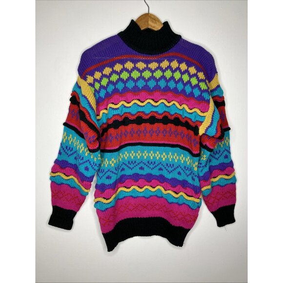 Ivy | Sweaters | Vintage Ivy Funky Artsy Textured Knit Sweater Woemns ...